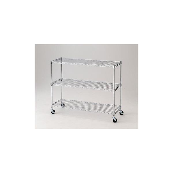 ●素材：スチール製 クロームメッキ●サイズ：W121.2×D45.7cm×H98cm●キャスター装着時：H97.6cm●耐荷重：全体：200kg 100kg/段●組立式●アジャスター付き●ナイロン製単輪キャスター：直径7.5cm(ストッパー...