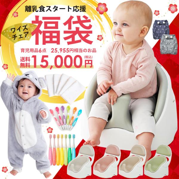 福袋 2026年 離乳食スタート応援 15,000円 新春福袋 ベビーチェア ワイズチェア ベビーケープ トドラー歯ブラシ 離乳食スプーン ガーゼハンカチ 着ぐるみ 離乳食セット 出産祝い プレゼント ギフト