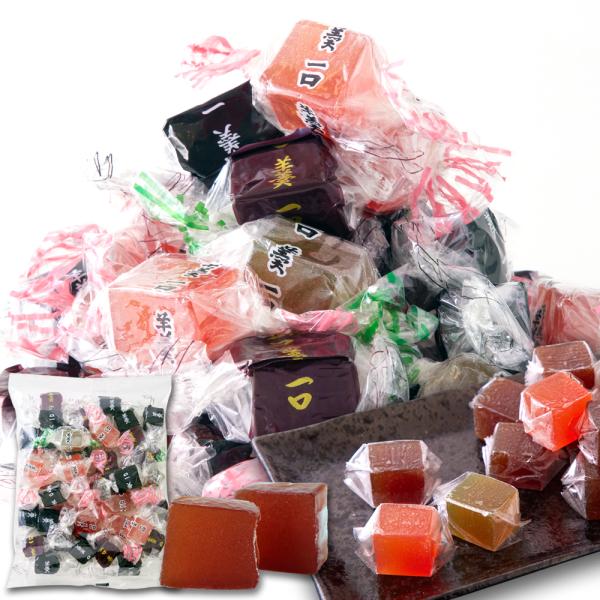 ・品名：500g一口羊かん・名称：羊かん・原材料名：砂糖（国内製造）、水飴、生餡、麦芽糖、寒天、澱粉／ソルビトール、着色料（コチニール、クチナシ、紅麹）、乳化剤、（一部に大豆を含む）・内容量：500g（個装紙込み）・賞味期限：製造より常温1...