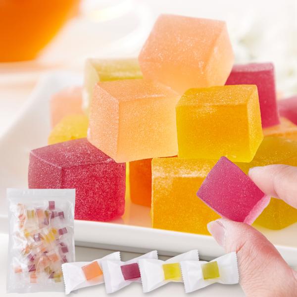 ・商品名：4種の国産果実ジュレ 大袋500g・名称：菓子・原材料名：砂糖(韓国製造、又はタイ製造)、水あめ、澱粉加工品、レモンソース(水あめ、砂糖、レモン果実、レモン外皮)、コラーゲンペプチド、ル・レクチエ果汁、濃縮もも果汁、濃縮ぶどう果汁...