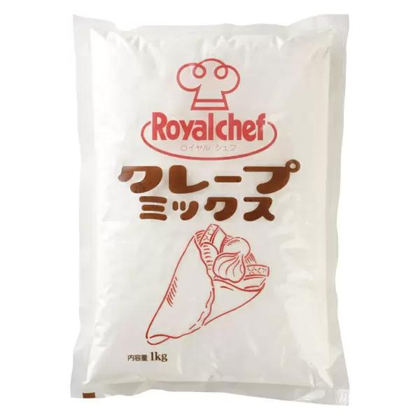 【地域限定送料無料】(※北海道・沖縄・一部離島等除く) 業務用食品ロイヤルシェフ クレープミックス 1kg独自のノウハウによって開発したクレープ専用のミックス粉です。ほんのり甘く、しっとり感と、もちっと感のあるクレープが作れます。1袋で約3...