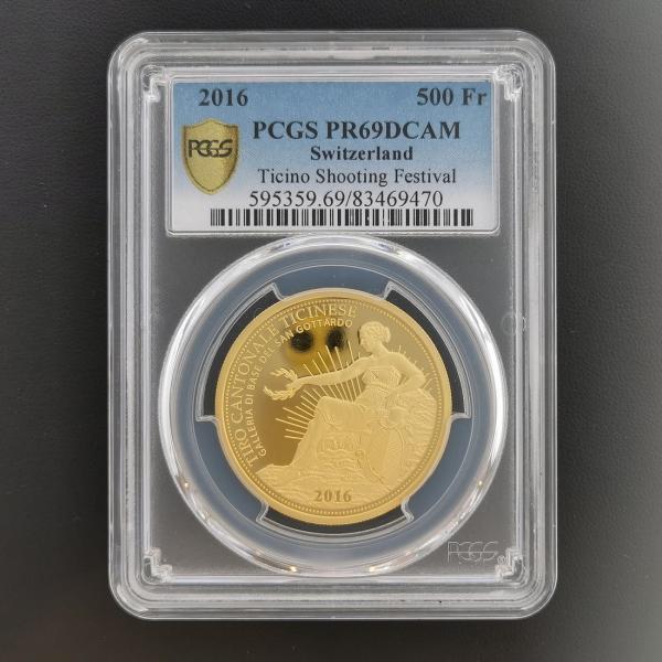品名:SWITZERLAND スイス 500フラン金貨 発行25枚 超希少 『ゴッタルドトンネル開通記念』 ティチーノ 雲上の女神 2016 スラブ入り PCGS PR 69 DCAM 射撃祭2016年版現代射撃祭の500フラン金貨とは違い...
