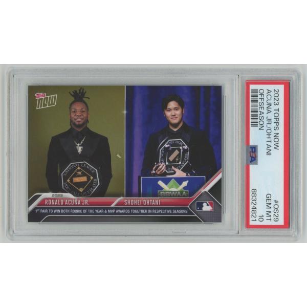 【PSA10 GEM MINT】大谷翔平 &amp; Ronald Acuna Jr. 2023 Topps Now Offseason Rookie of the Year &amp; MVP #OS29在庫が複数枚ありますので照明番号が...