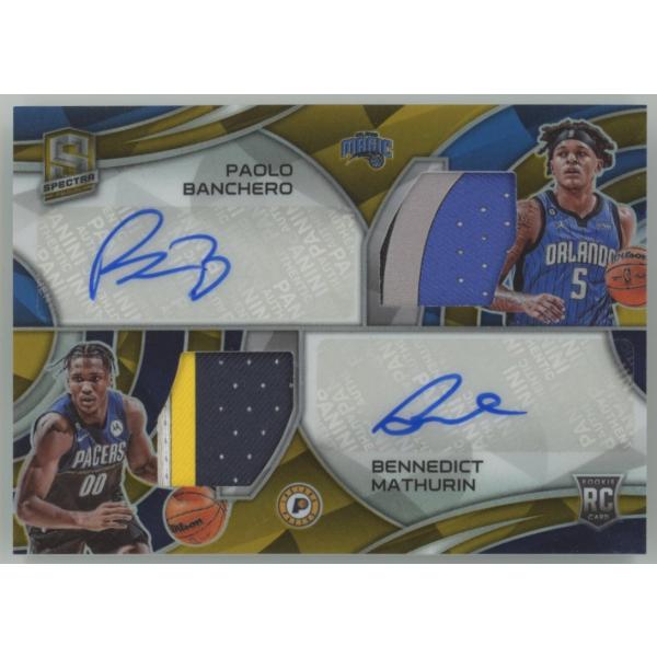 Paolo Banchero &amp; Bennedict Mathurin 22/23 Panini Spectra Combo Rookie Patch Auto Gold Prizm RC RPA ルーキー 直筆サインパッチカード ...