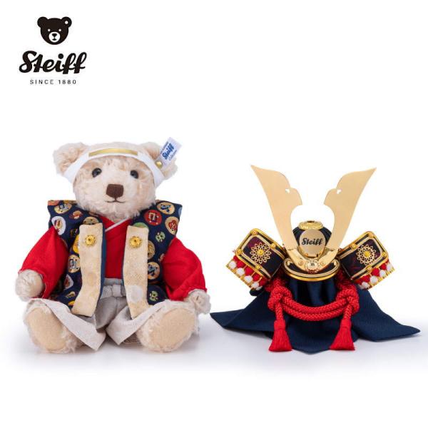 ちりめんの着物に金襴の袴を穿かせ、ひな人形の殿と同じ宝尽くしの金襴の陣羽織を着せました。兜もコンパクトながらしっかりとした作りで、小札はゴールドをベースに威糸を着物と同じ赤系にしてサムライ本体と合わせた形にしています。五月人形は、端午の節句...