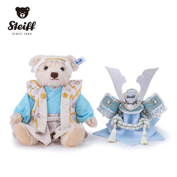 ちりめんの着物に金襴の袴を穿かせ、白ベースに金の松皮菱と小宝柄金襴の陣羽織を着せました。兜もコンパクトながらしっかりとした作りで、小札はシルバーをベースに威糸を着物と同じ水色系にしてサムライ本体と合わせた形にしています。五月人形は、端午の節...