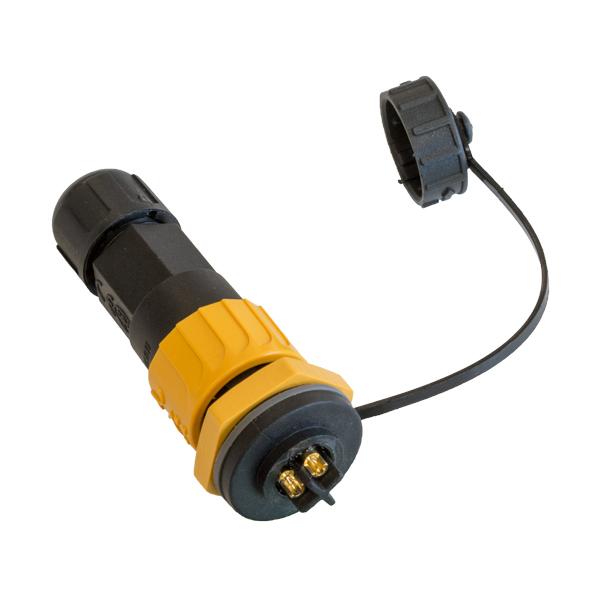 【アウトレット商品：未使用品】4pin定格電流/電圧：AC 500V / 30A耐圧：AC 1500V防水レベル：IP68ケーブルの径：7-10mmサイズ：約Φ24ｘ66ｍｍ重量：約19.1ｇカラー：イエロー ブラック材質：プラスチック入り...