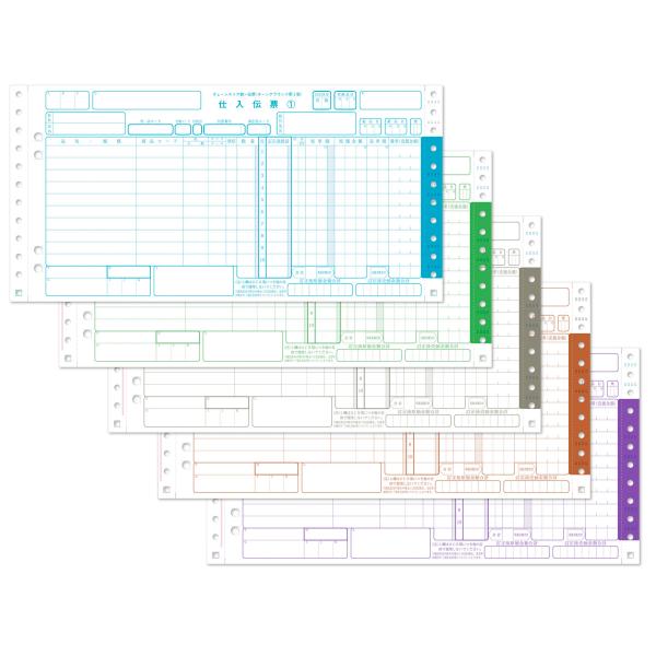 【発売日：2020年10月28日】■型番 TD-09003■サイズ 12"×6"(305×152mm)■複写枚数 5枚■タイトル/印刷色1P目 仕入伝票1 / 紺2P目 仕入伝票2 / 緑3P目 仕入伝票3 / 灰4P目 物品受領書 / 茶...