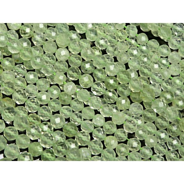 特記すべき項目材質プレナイト（Prehnite/ブドウ石）サイズ約3.7-4.2mm（±0.3mm）穴径約0.8mm数・量1連約37cmになります関連ワードプレナイト ブドウ石 葡萄石 Prehnite 天秤座の守護石 ラウンドカット 連売...