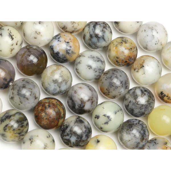 特記すべき項目※天然のため、粒により内包物の量や色合いが異なります。材質デンドライト・オパール（Dendritic/模樹石・opal/蛋白石）サイズ約7.4-8.0mm（±0.3mm）穴径約1mm数・量1連約37cmになります関連ワードデン...