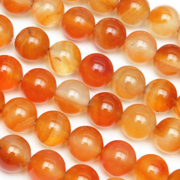 特記すべき項目※粒により色味の誤差、ヘコミ、外キズ、内包物がみられる粒、記載サイズ外のものが混じる場合がございます。材質カーネリアン（Carnelian/紅玉髄）サイズ約7.8-8.5mm（±0.3mm）穴径約1mm数・量1連約36cmにな...