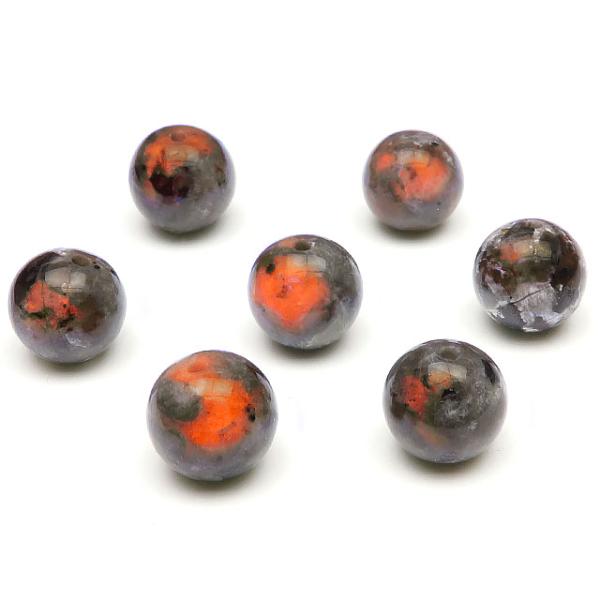 特記すべき項目※写真で見えるオレンジ色の発光は紫外線ライトを照射しています。※粒により記載サイズ程のサイズ差、穴周りや表面のカケ、割れが目立つもの、記載サイズ外の粒が混じる場合がございます。材質ユーパーライト（Yooperlite/蛍光性方...