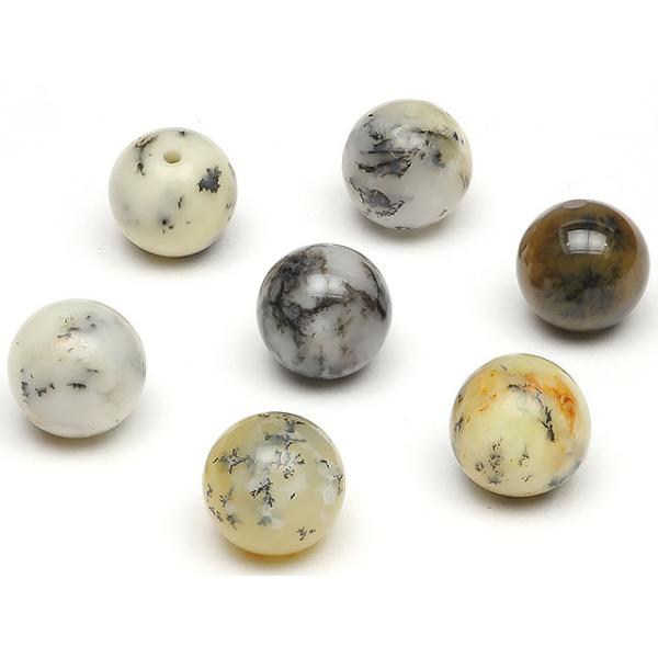 特記すべき項目※天然のため、粒により内包物の量や色合いが異なります。材質デンドライト・オパール（Dendritic/模樹石・opal/蛋白石）サイズ約8.0-8.4mm（±0.3mm）穴径約1mm数・量10粒になります関連ワードデンドライト...