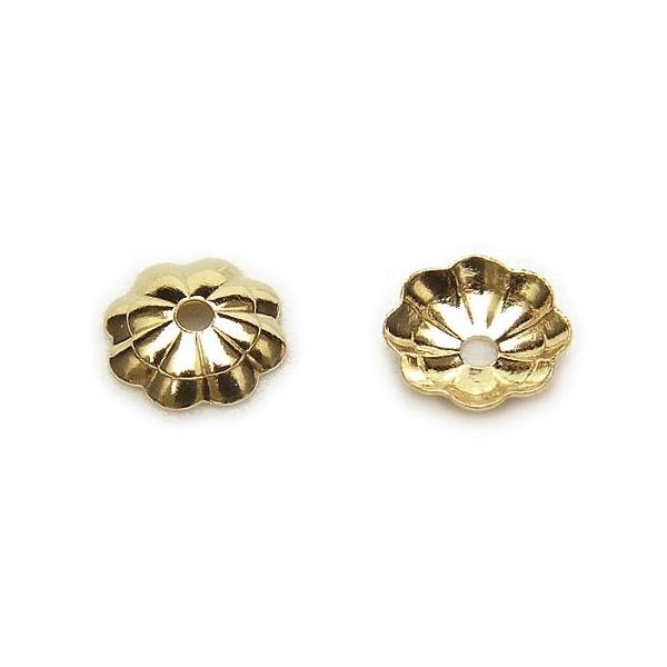 特記すべき項目材質14KGF（14金ゴールドフィルド）サイズ直径約4.8mm（±0.3mm）厚さ約1.0mm（±0.2mm）穴径約0.5mm関連ワード14KGFパーツ 座金パーツ 花座パーツ キャップパーツ ビーズパーツ 14KGF 14金...