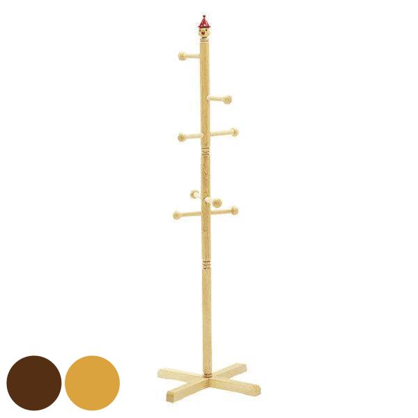 サイズ/約幅44×奥行44×高さ132.5cm支柱：直径約3.6cm内容量/1個材質/支柱：天然木 （ラバーウッド）、 塗装種類/ブラウン、ナチュラル耐荷重/全体：約16kgフック（1個）：約2kg組立状態/お客様組立品●ピエロの顔がユニー...