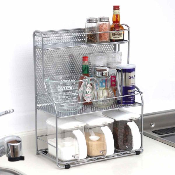 サイズ/約幅28.5×奥行16×高さ36.5cm調味料ポット：約幅10.5×奥行8.5×高さ16cm重量/約1.73kg容量/調味料ポット：約660mlスプーン：約5ml内容量/1台付属品：調味料ポット、スプーン材質/鉄（ポリエチレン塗装）...