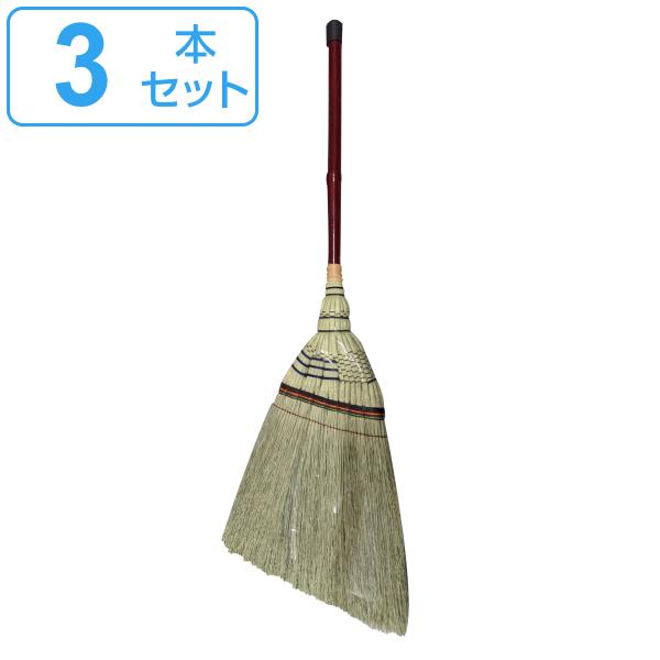 サイズ/約幅30×奥行5×高さ82cm内容量/3本セット材質/穂先：ホーキ草ハンドル：竹・塩ビ被膜生産国/タイ製●ほうき草を使用したほうきです。●穂先が細く、しなやかなので畳の目やカーペットの奥に入り込んだホコリをかき出します。●全長約80...