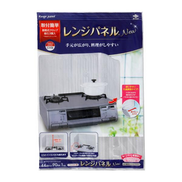 サイズ/約横90×縦44cm上記はフィルター1枚あたりのサイズです。内容量/1枚材質/アルミニウムはく生産国/日本製●コンロ周りの油はねをスマートにガードするレンジパネルです。●ガステーブル・ビルトインコンロのどちらにも対応しています。●付...