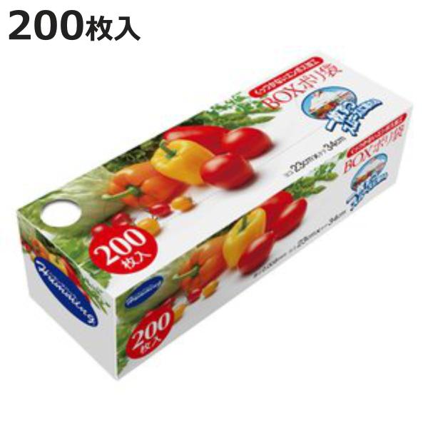 サイズ/約横23×縦34cm内容量/200枚入り材質/ポリエチレン生産国/中国製●くっつきにくいエンボス加工された、徳用タイプ200枚入りのBOXポリ袋です。●半透明で中に何が入っているかわかりやすいので、食品の保存から小物の整理整頓などに...