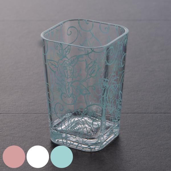 サイズ/約幅7.2×奥行7.2×高さ11cm重量/約0.13kg内容量/1個材質/メタクリル樹脂種類/ピンク、ホワイト、ライトブルー生産国/台湾製●上品なバラが全体的にデザインされているサニタリーグッズです。●四角い形のタンブラーで持ちやす...