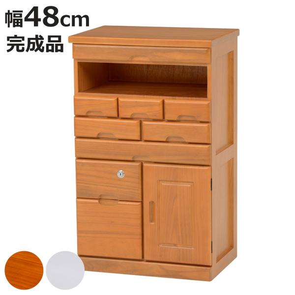 サイズ/約幅48×奥行32×高さ78cm内容量/1台付属品：鍵材質/桐材種類/ナチュラル、ホワイト組立状態/完成品●引出したっぷりの電話台です。●鍵付きなので安心です。●配線用の穴付なのでモデムやルーターもすっきり収納できます。木製 家具 ...