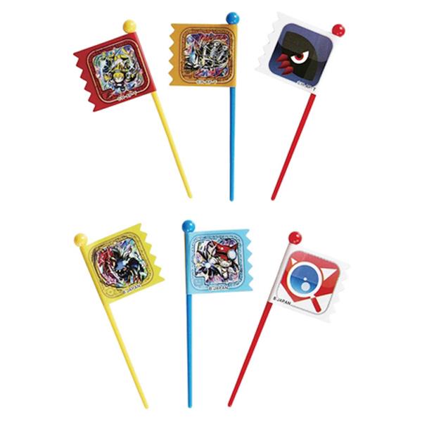 サイズ/約幅2.4×奥行6.7×高さ0.5cm重量/約9g内容量/9本入（3種類×3本）材質/スチロール樹脂生産国/日本製耐熱温度/80度耐冷温度/-30度食器洗い乾燥機/使用不可電子レンジ/使用不可●子どもに人気のキャラクター「アプリモン...