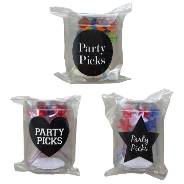 サイズ/約高さ6cm内容量/9本入材質/メタクリル樹脂種類/サークル、ハート、スター生産国/台湾製耐熱温度/70度食器洗い乾燥機/使用不可冷凍/不可●毎日のお弁当を彩るカラフルなピックです。●フルーツやチーズにさすだけで、見た目もかわいくな...