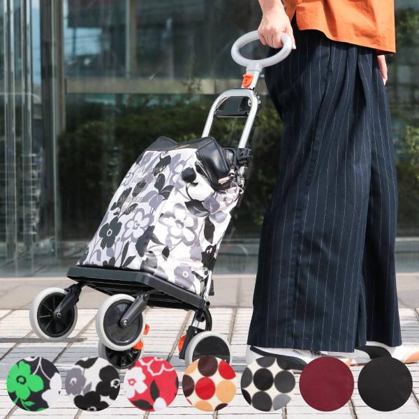 サイズ/本体：約幅41×奥行37.5×高さ85〜100cmバッグ：約幅34×奥行20×高さ41cm前輪・後輪：13cm重量/約3kg内容量/1台材質/フレーム：アルミニウム、ポリカーボネイト、強化ナイロンタイヤ：EVA種類/花柄ネイビー、花...
