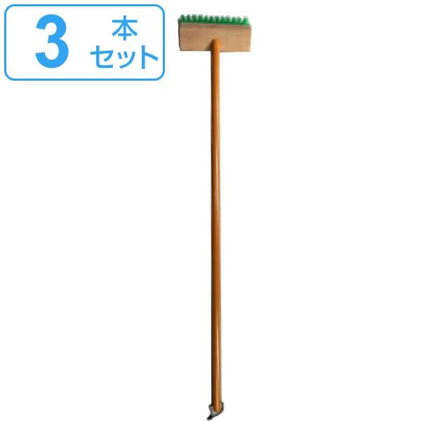 サイズ/約幅18×高さ112cm厚さ：約8cm内容量/3本セット材質/毛：PVC台：木製柄：木柄塗装生産国/日本製●玄関やタイルなどの掃除に便利なデッキブラシです。●全長約112cmの長柄なので体に負担がかかりにくく長時間の掃除でも疲れにく...