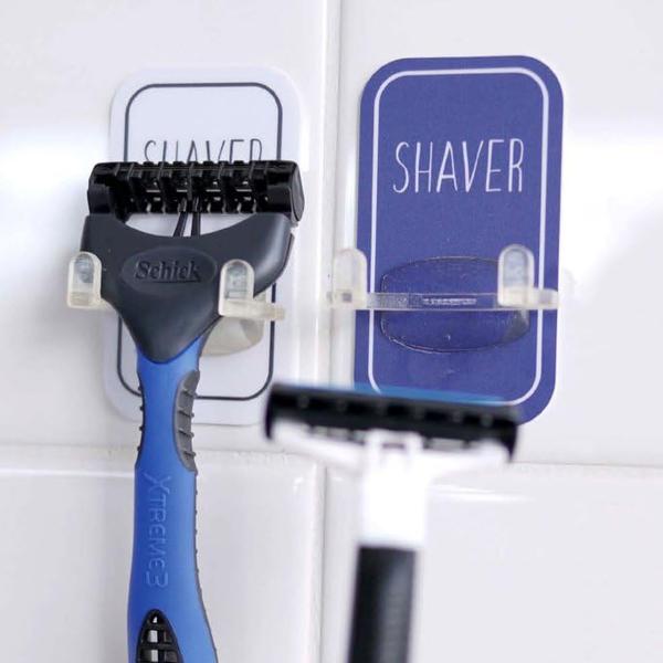 サイズ/約幅4.2×奥行2.3×高さ6.7cm内容量/1個材質/ポリカーボネイト、PET、ポリプロピレン、SEBS種類/ネイビー、ホワイト生産国/台湾製耐荷重/約200g●浮かせて収納できる粘着タイプのシェーバーホルダーです。●壁に穴を開け...