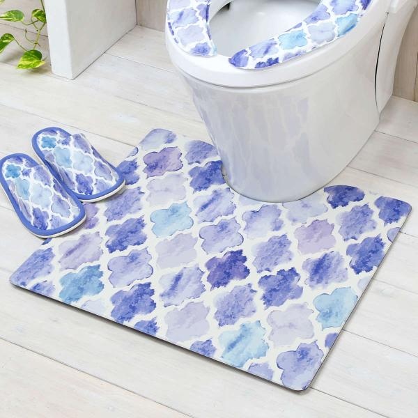 サイズ/約横60×縦55cm厚さ：約0.6cm内容量/1枚材質/塩化ビニル樹脂生産国/中国製洗濯/不可滑り止め/加工あり●汚れてもサッとひと拭きでお掃除ができるPVC素材のトイレマットです。●洗濯の必要がないので、時間と水道・電気代の節約に...