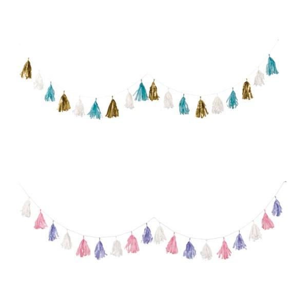 パーティーや女子会で大活躍のタッセルガーランドです。思い出に残るディスプレイが楽しめます。パーティーシーンを華やかに演出します。インテリアにもピッタリです。【商品詳細】 サイズ/タッセル長さ：20 ひも長さ：300cm 内容量/1個 材質/...