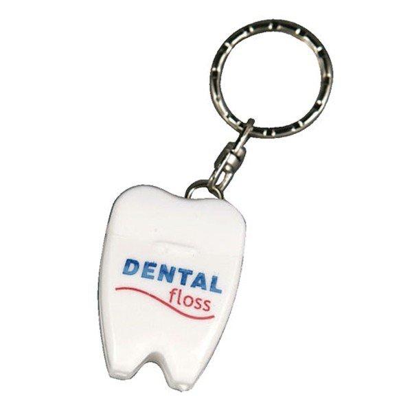 サイズ/約幅2.6×奥行1.5×高さ3.8cm※サイズ：チェーン除くフロス：約長さ15（m）内容量/1個材質/ナイロン・スチール・ポリプロピレン生産国/中国製●歯の形をしたユニークなデザインが魅力のデンタルフロスキーホルダーです。●鞄やポー...