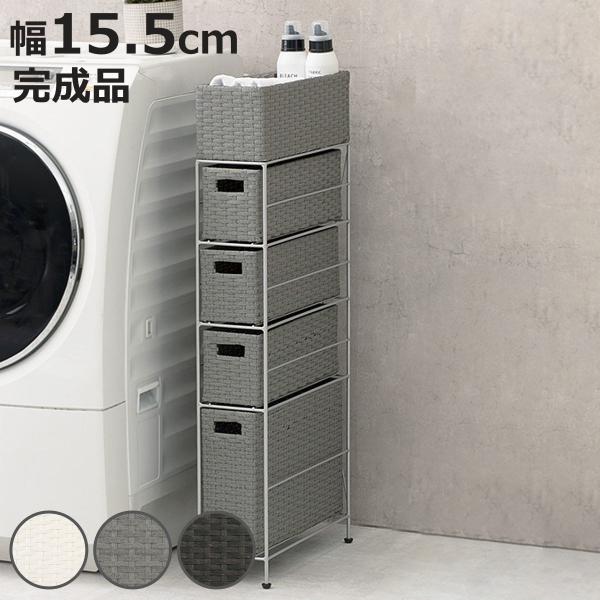 サイズ/約幅15.5×奥行40.5×高さ95.5cm内容量/1台材質/主材：スチール張地：ポリエチレン種類/ホワイト、ダークブラウン、グレー生産国/ベトナム製引き出し段数/4段アジャスター/付き組立状態/完成品●通気性が良く水回りでも使いや...