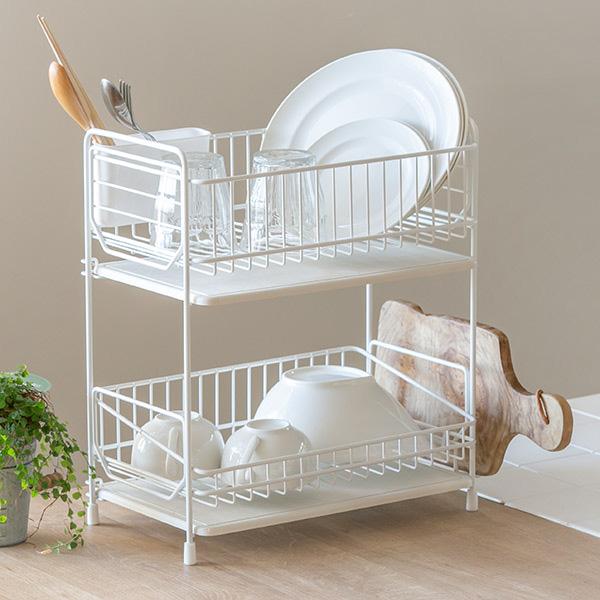 サイズ/約幅35×奥行22×高さ40cm重量/約2.8kg内容量/1個材質/本体・まな板ハンガー：鉄（亜鉛めっき+エポキシ樹脂塗装）トレー：珪藻土（厚さ約8mm）ポケット：ポリプロピレンすべり止め：シリコーンゴム生産国/中国製耐荷重/上段：...