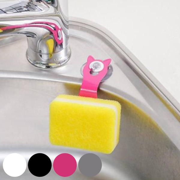 サイズ/約幅4×奥行1.5×高さ12cm内容量/本体：1個、吸盤用シール：1枚材質/本体：ステンレス銅、ワッシャー：PE、吸盤：PVC、吸盤用シール：PET種類/ホワイト、ブラック、ピンク、ステンレス生産国/日本製●スポンジをツメに引っ掛け...