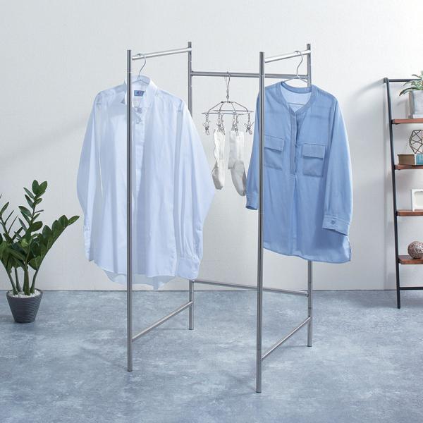 サイズ/約幅108×奥行54×高さ120cm使用時：約幅54〜108cm収納時：約幅54×奥行4×高さ120cm重量/約1.8kg内容量/1セット材質/本体：ステンレスパイプ樹脂部品：ポリプロピレン金属部品：ステンレス生産国/中国製耐荷重/...