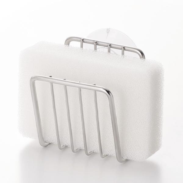 サイズ/約幅7×奥行6×高さ8cm※吸盤含まず重量/約70g内容量/1個材質/本体：ステンレス鋼（クロム13％、ニッケル1％）吸着盤：塩化ビニル生産国/中国製耐荷重/0.3kg●アットアクアシリーズの吸盤付きスポンジホルダーです。●シンクの...