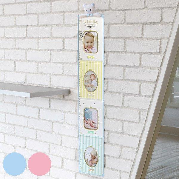 目盛り付きの身長計ベビーフォトフレームです。ふわふわ…（続きは下に） 【商品詳細】サイズ/外寸：約幅15.5×奥行1×高さ91.5cm 内寸：約幅11.6×高さ12.4cm 窓寸：（幅8.3cm×高さ11.2cm）×2、（幅8.4cm×高さ...