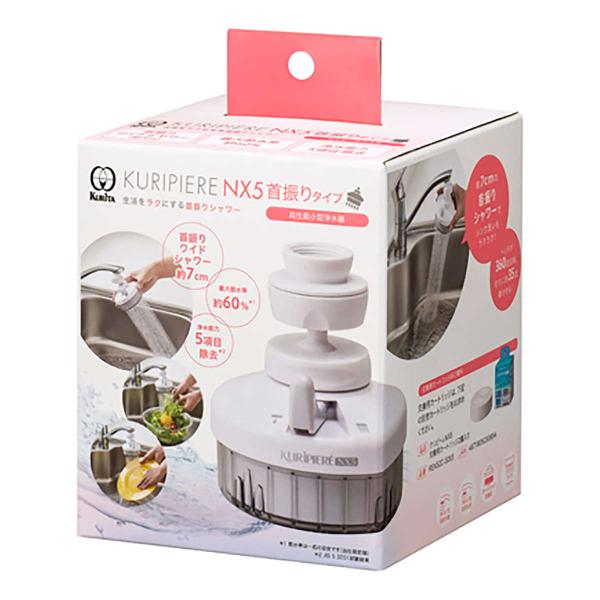 サイズ/約幅8.6×奥行8.6×高さ10.1cm内容量/1個材質/本体：ABS樹脂、ポリアセタール、シリコン、ステンレスろ材：活性炭、不織布生産国/中国製●蛇口直結型の高性能小型浄水器です。●ヘッドが360度回転、左右に約35度動かせる首振...