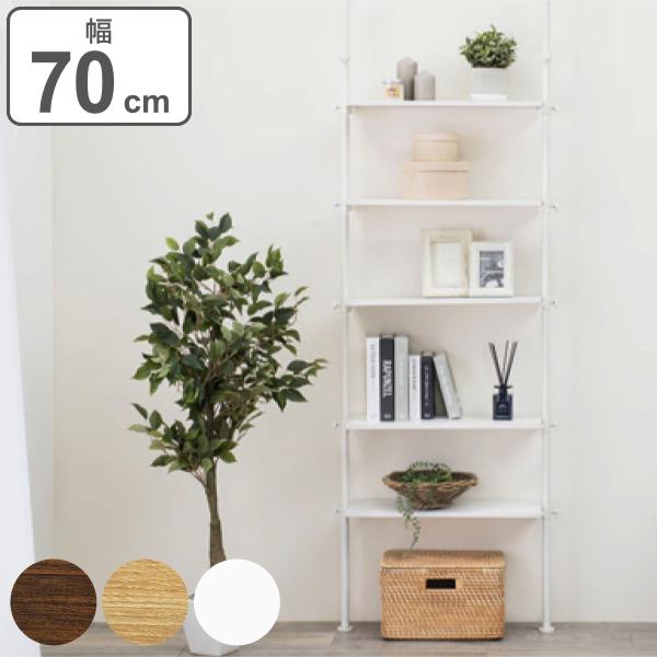 サイズ/約幅70×奥行24×高さ187〜264cm重量/約12kg内容量/1台材質/フレーム：スチール（粉体塗装）棚板：プリント紙化粧繊維板（ブラウン、ホワイト）、メラミン樹脂化粧繊維板（ホワイト×ホワイト）種類/ブラウン、ホワイト、ホワイ...