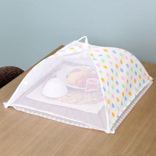 サイズ/約幅63×奥行50×高さ22cm内容量/1個材質/生地：ポリエステル樹脂：ポリエチレン骨：グラスファイバー生産国/日本製洗濯/手洗いのみ可能●ホコリや虫、ペットの毛からお料理を守ることができる食卓カバーです。●メッシュ素材なので熱が...