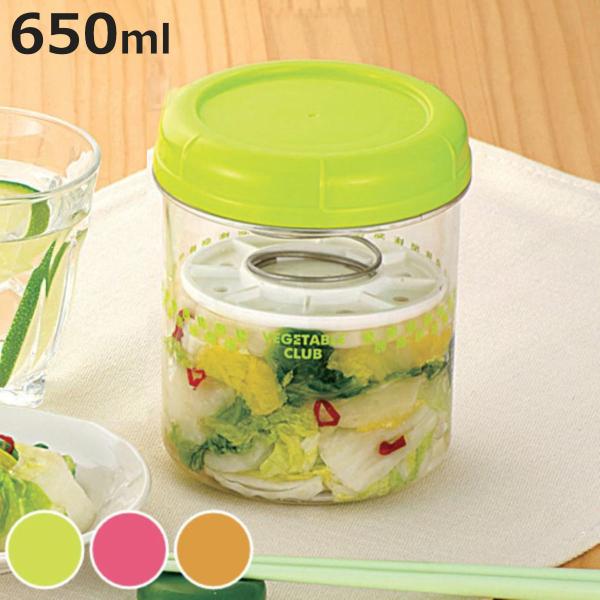 サイズ/約高さ12cm直径：約10cm重量/約145g容量/約650ml内容量/1個材質/本体容器：AS樹脂押板・蓋裏パーツ：ポリプロピレン蓋・ロック：ABS樹脂バネ：18-8ステンレス種類/イエロー、ピンク、グリーン生産国/日本製パーツ別...