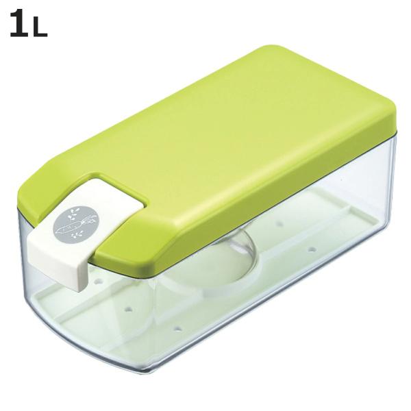サイズ/約幅9.5×奥行21×高さ8cm重量/約260g容量/満水容量：1L内容量/1個材質/本体容器：AS樹脂押板：ポリプロピレン蓋・ロック：ABS樹脂バネ：18-8ステンレス生産国/日本製パーツ別耐熱温度/本体容器・蓋・ロック：約80度...