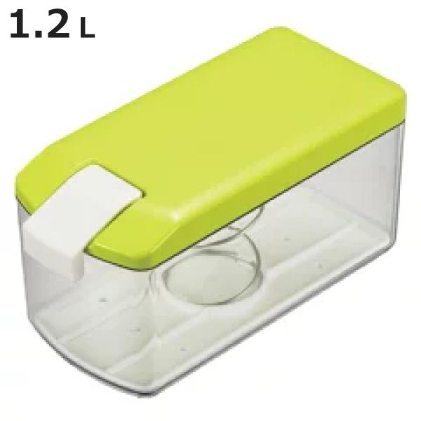 サイズ/約幅9.5×奥行21×高さ10cm重量/約282g容量/満水容量：1.2L内容量/1個材質/本体容器：AS樹脂押板：ポリプロピレン蓋・ロック：ABS樹脂バネ：18-8ステンレス生産国/日本製パーツ別耐熱温度/本体容器・蓋・ロック：約...