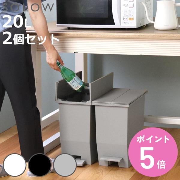 サイズ/約幅22×奥行36×高さ38cmふたを開けた時の高さ：約48cm容量/約20L内容量/同色2個セット材質/ポリプロピレン種類/ブラック、ホワイト、グレー生産国/日本製キャスター/付き●ふたが左右に分かれて両開きするので高さが限られた...