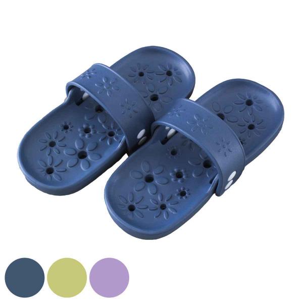 サイズ/約幅10×奥行25.4×高さ8.2cm重量/約224g内容量/1足材質/本体・ベルト：EVAベルト留め具：PP種類/インディゴブルー、イエロー、パープル耐熱温度/50度耐冷温度/-30度●前後どちらからでも履ける両履きサンダルです。...