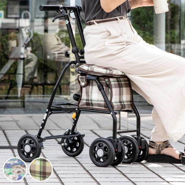 サイズ/使用時：約幅40×奥行54×高さ78〜92cm折りたたみ時：約幅40×奥行30.5×高さ84.5cmハンドルの高さ：78〜92cmの4段階調節座面寸法：幅26×奥行21cm座面高さ：49cmタイヤの直径：5.7インチ ダブルキャスタ...