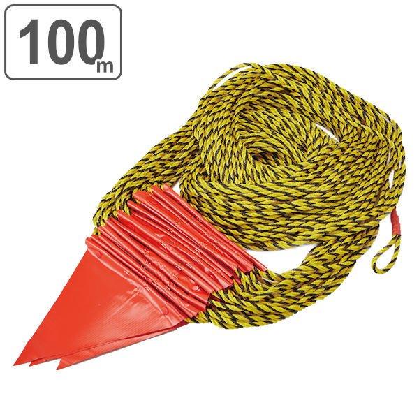 サイズ/ロープ：約直径0.7cm×長さ100（m）ロープ輪っか：約直径5cm三角旗：約横26×縦30cm旗ピッチ：約3（m）重量/約3kg内容量/1本材質/ロープ：ポリエチレン旗：ターポリン金具：ステンレス生産国/中国製●視認性に優れたトラ...