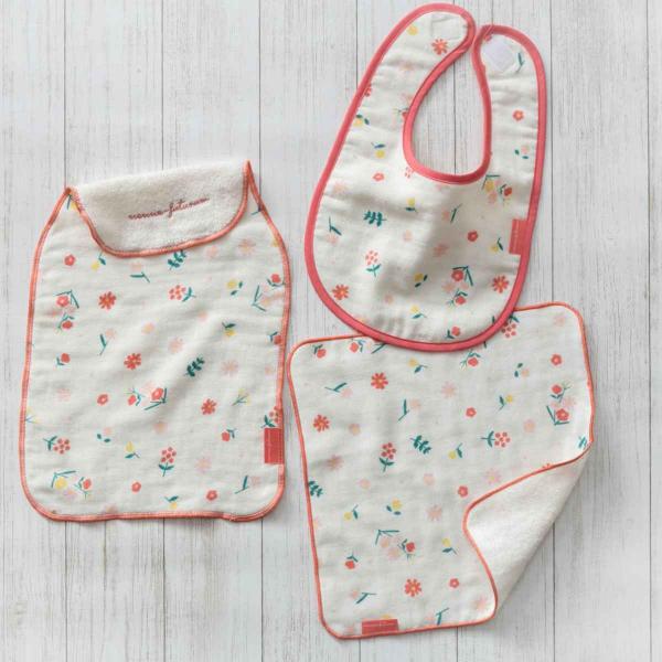 サイズ/パッケージ：約幅19×奥行3×高さ28.5cm汗取りパッド：約幅22×高さ36cmスタイ：約幅21×高さ30cmハンドタオル：約幅25×高さ25cm内容量/1セット（汗取りパッド・スタイ・ハンドタオル）材質/綿100％(表面：ガーゼ...